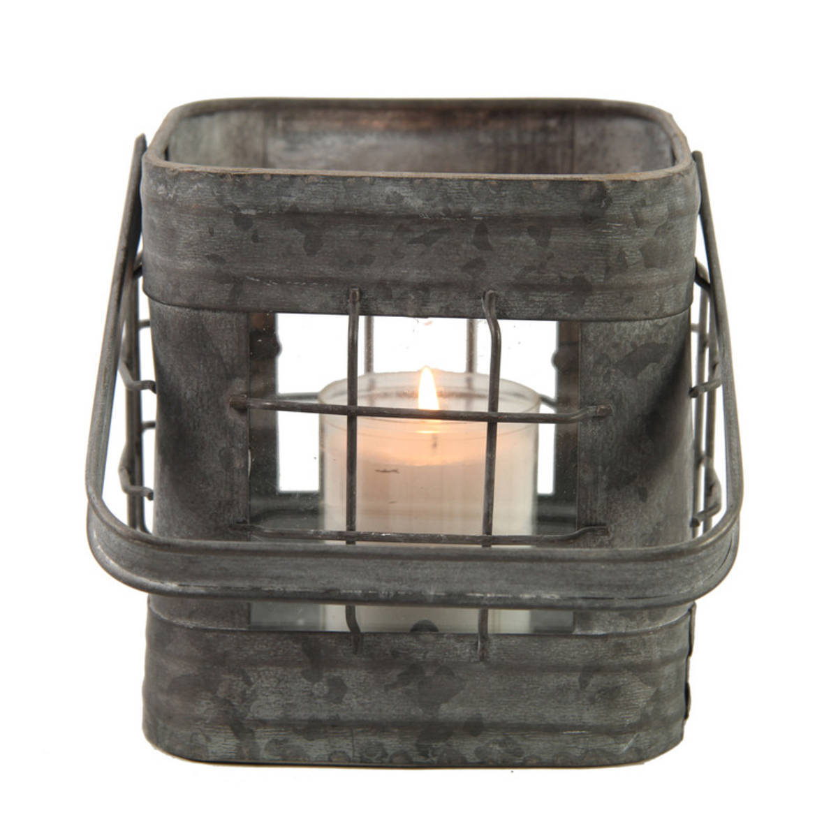 Photophore en métal et fil de fer