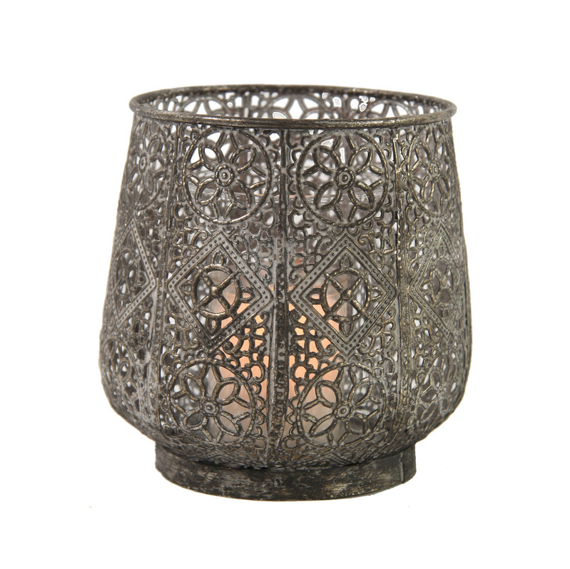 Photophore en métal, finement découpé, superbe