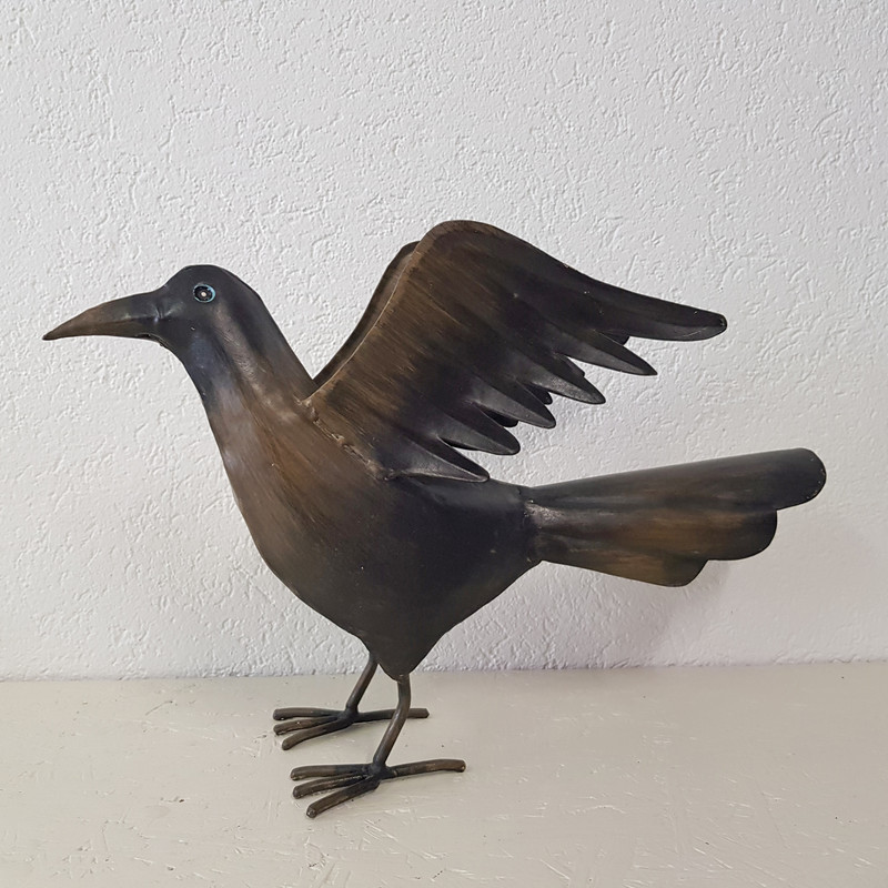 Corbeau en métal, H.26 cm